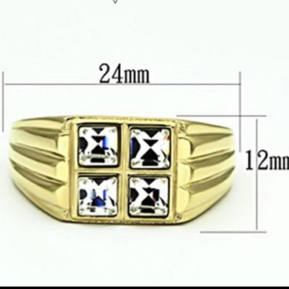 Accessories | Mens Gold Plated Cocktail Ring Size 81 | Poshmark